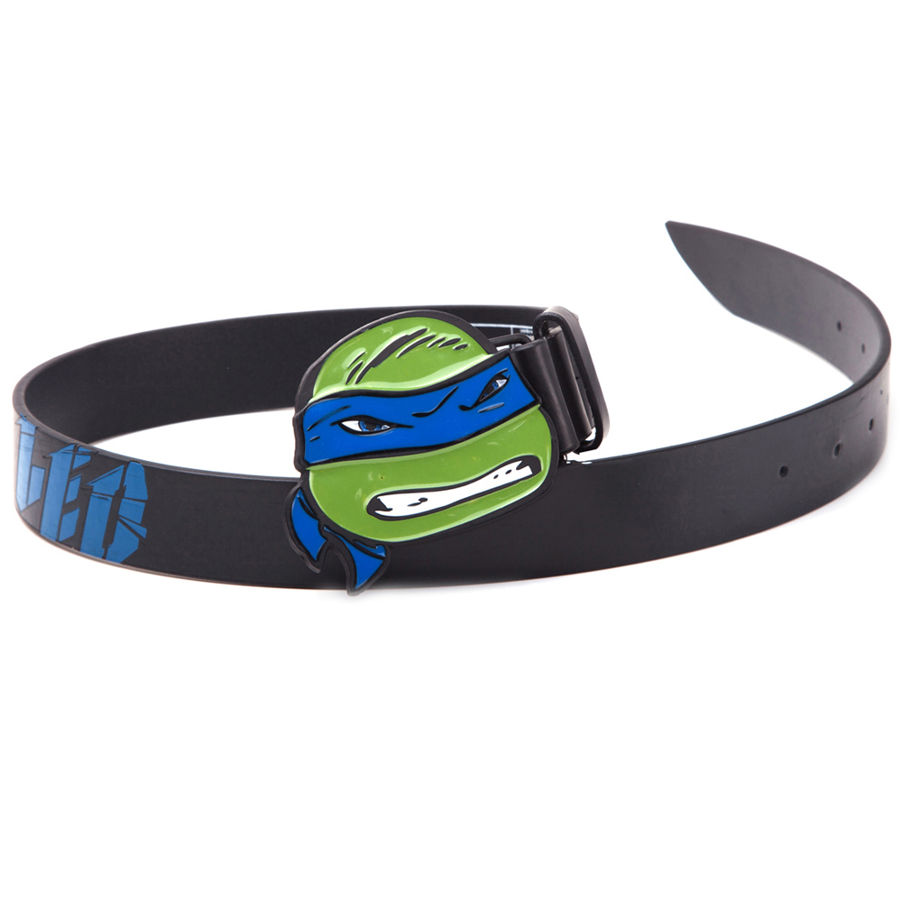TEENAGE MUTANT NINJA TURTLES (TMNT) Black Belt with Leo Blue 2D Buckle ...