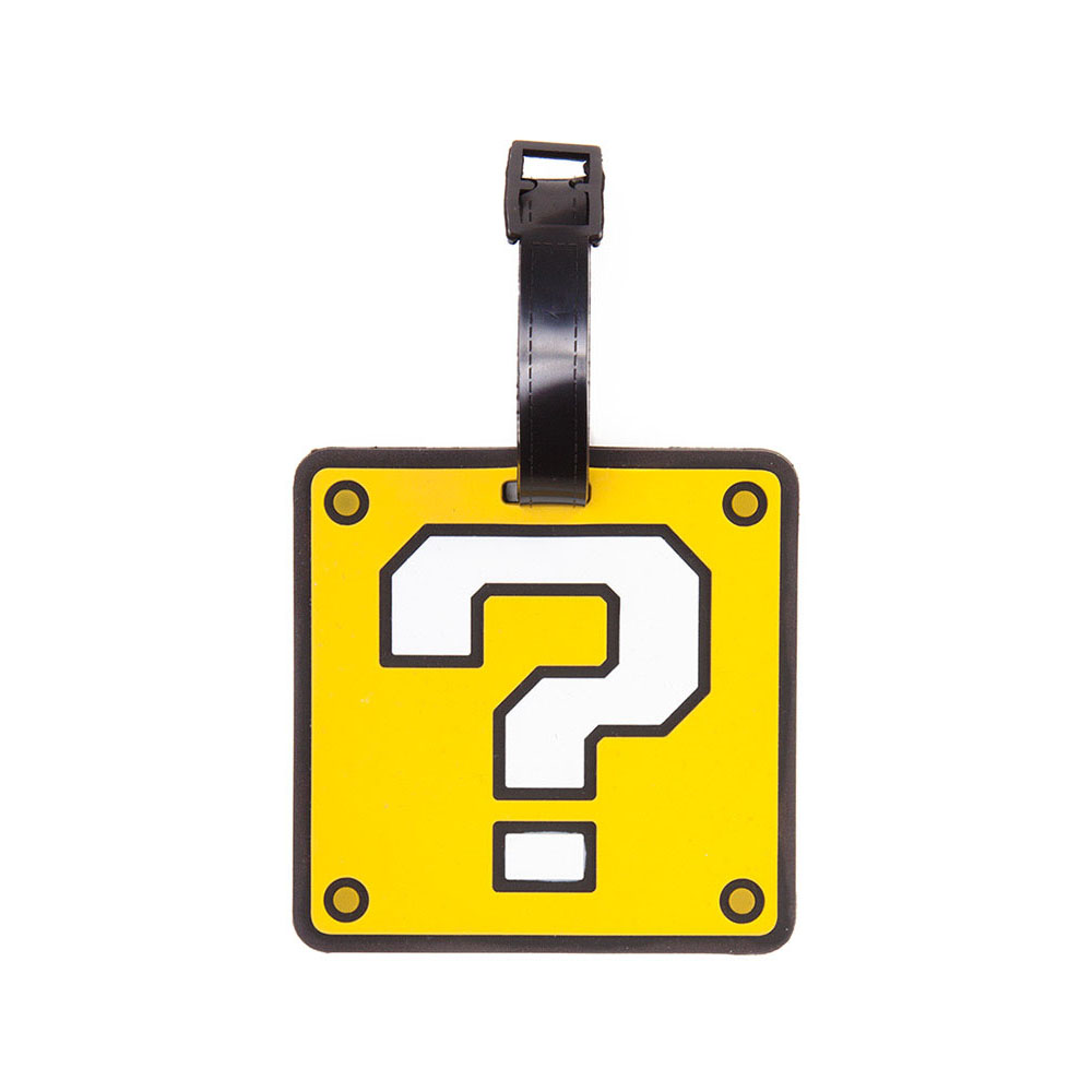 NINTENDO Super Mario Bros. Question Mark Box Rubber Luggage Tag, One ...