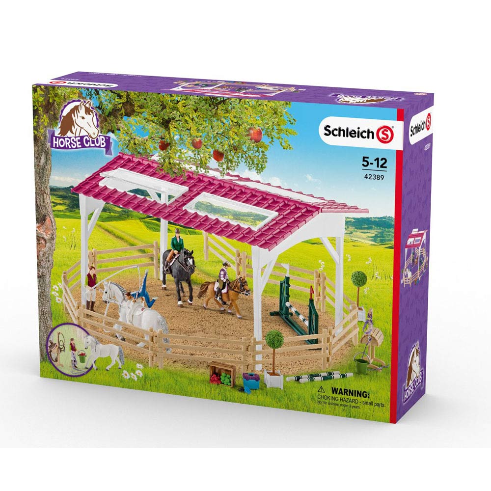SCHLEICH Horse Club Riding School with Riders and Horses Toy Playset, 5 ...