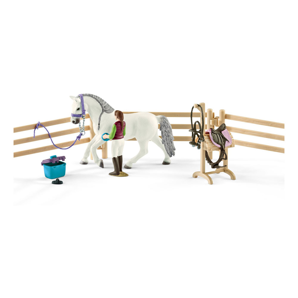SCHLEICH Horse Club Riding School with Riders and Horses Toy Playset, 5 ...