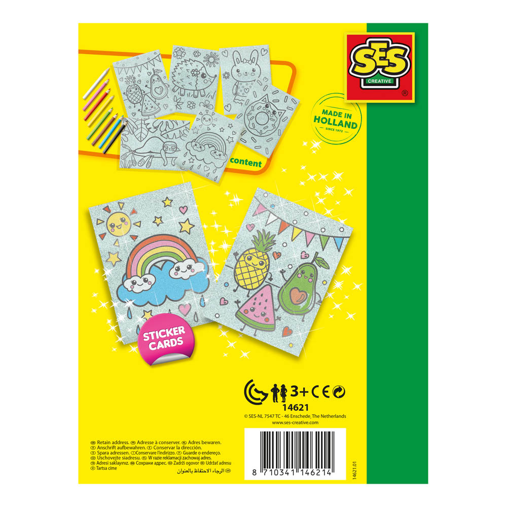 SES CREATIVE Children's Colouring Glitter Set, 6 Picture Glitter Cards ...